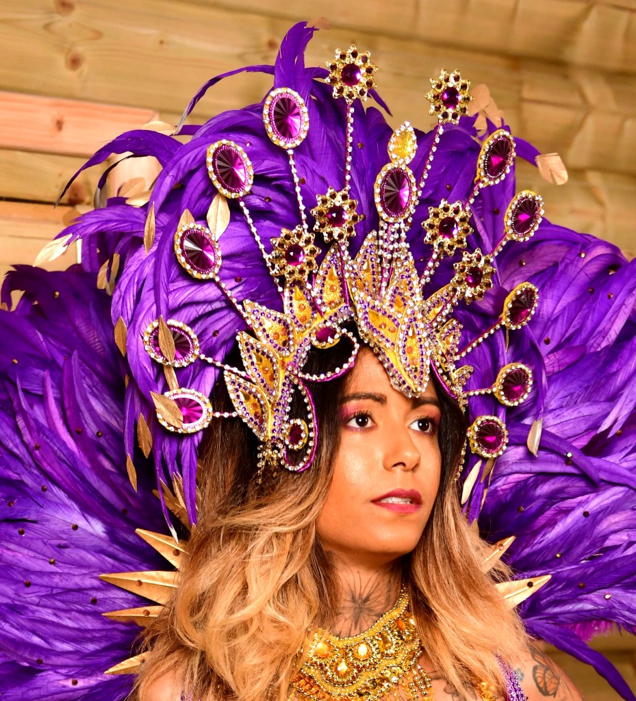 Coiffe Violette Gold Coq – Atelier Louise Costume